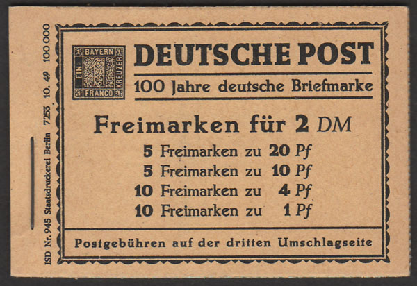 Stamp Auction - Germany & Area West Germany - Stamp Booklet - Stamp ...