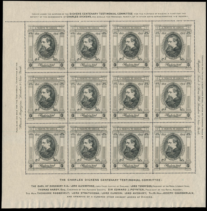 Stamp Auction - Great Britain The Charles Dickens Centenary Testimonial ...