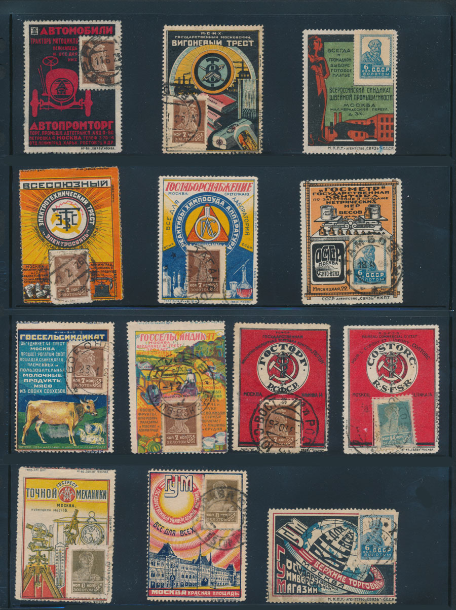 l. Soviet Advertising Labels. Collection Stamp Auctions